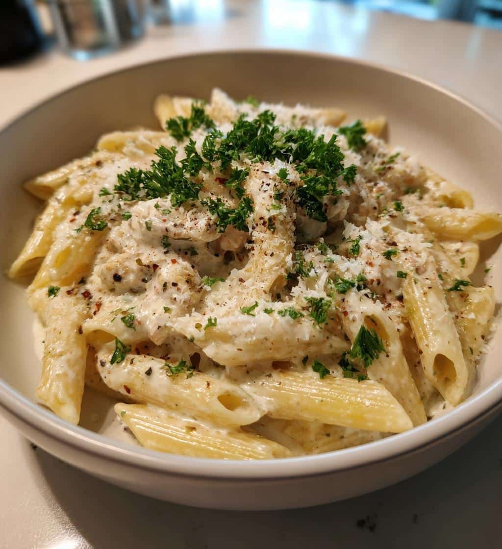 20-Minute Irresistible Restaurant-Style Creamy Garlic Penne Pasta ...